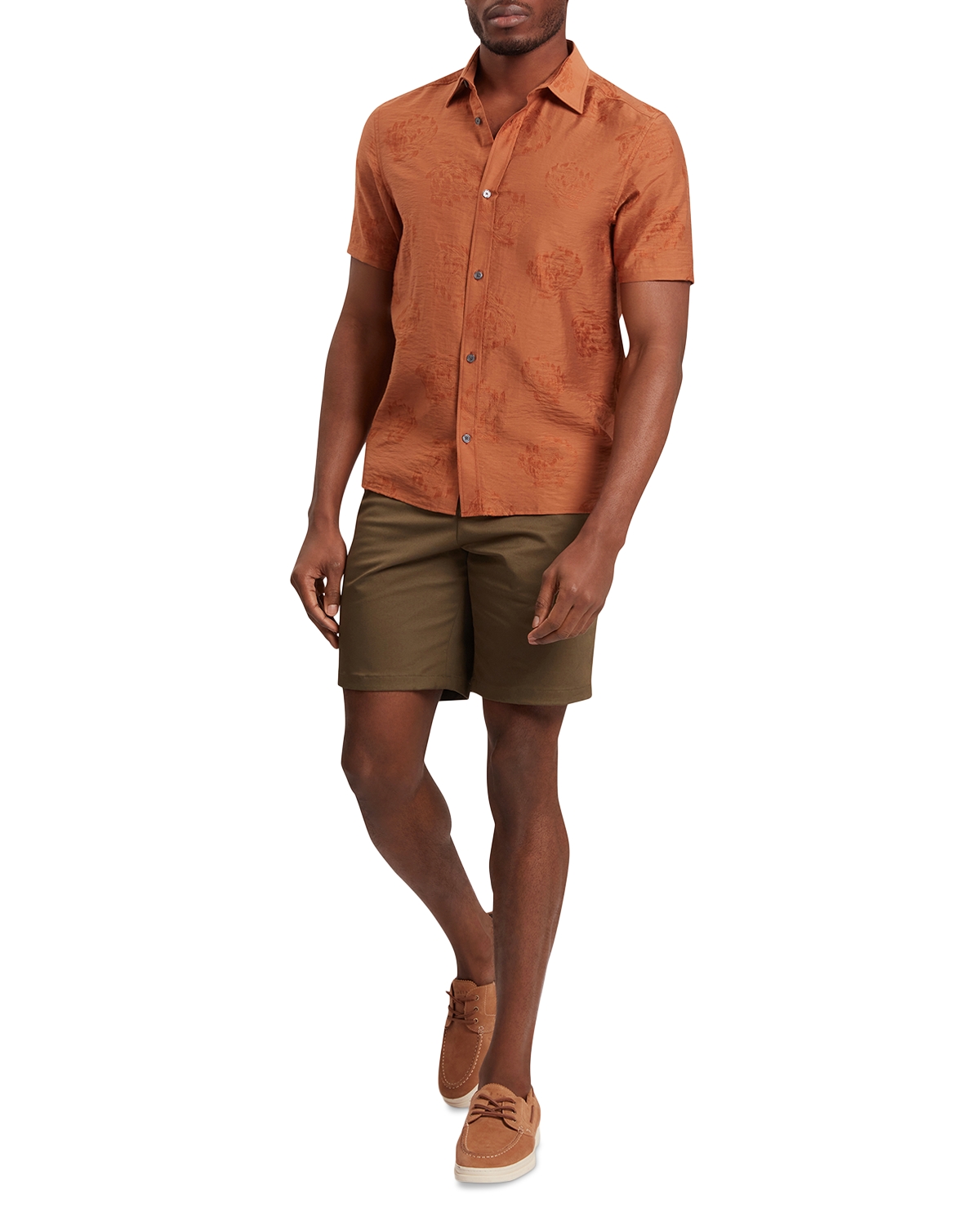 TED BAKER LONDON fabiane short sleeve regular fit floral jacquard shirt
